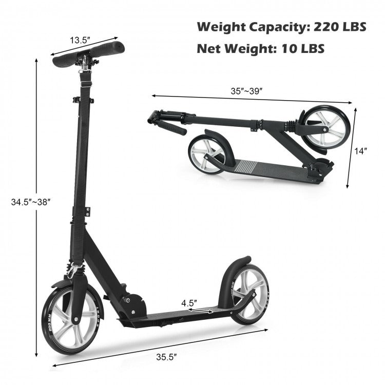 Lightweight Folding Kick Scooter with Strap and 8 Inches Wheel ...