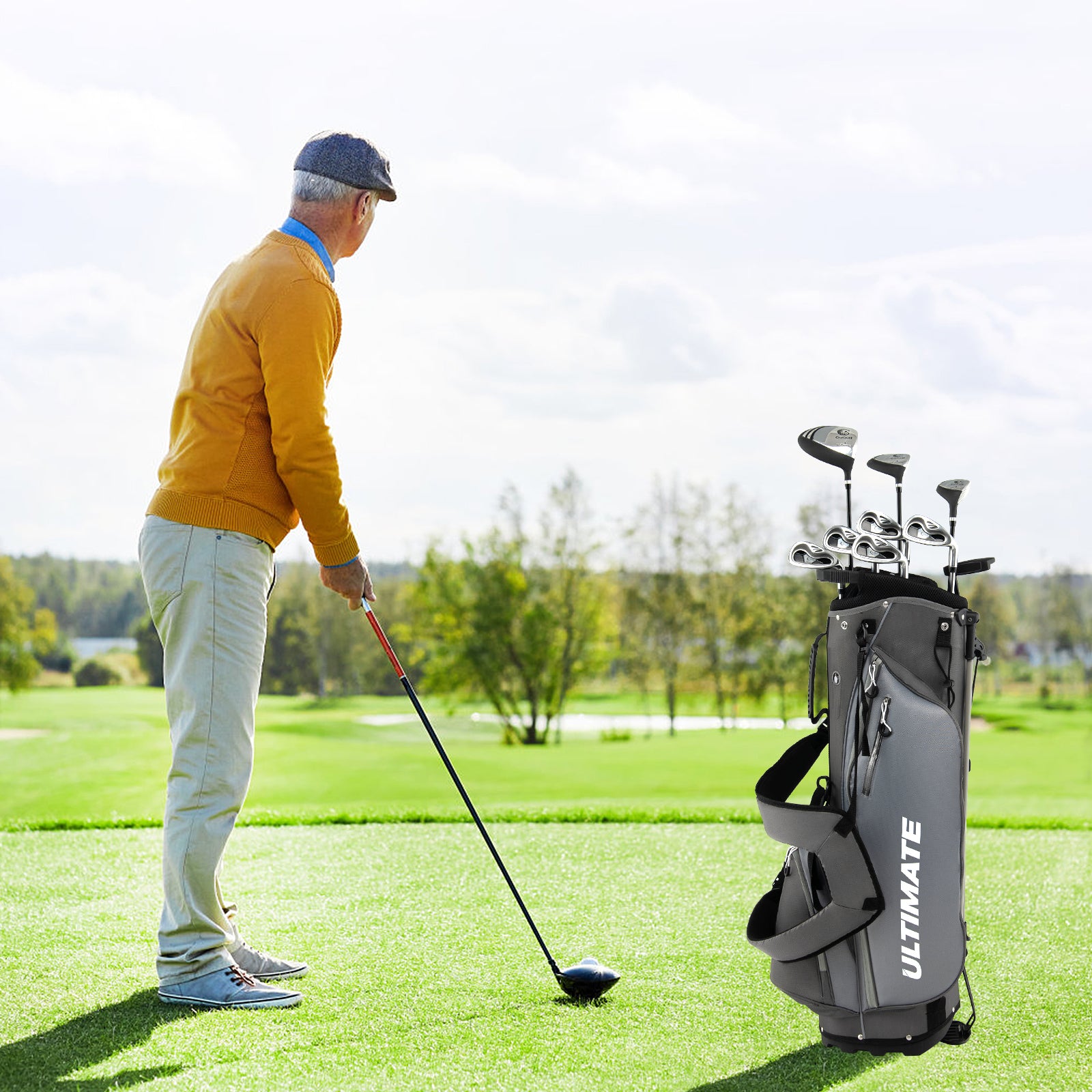 Men’s Profile Complete Golf Club Package Set Includes 10 Pieces-Gray ...