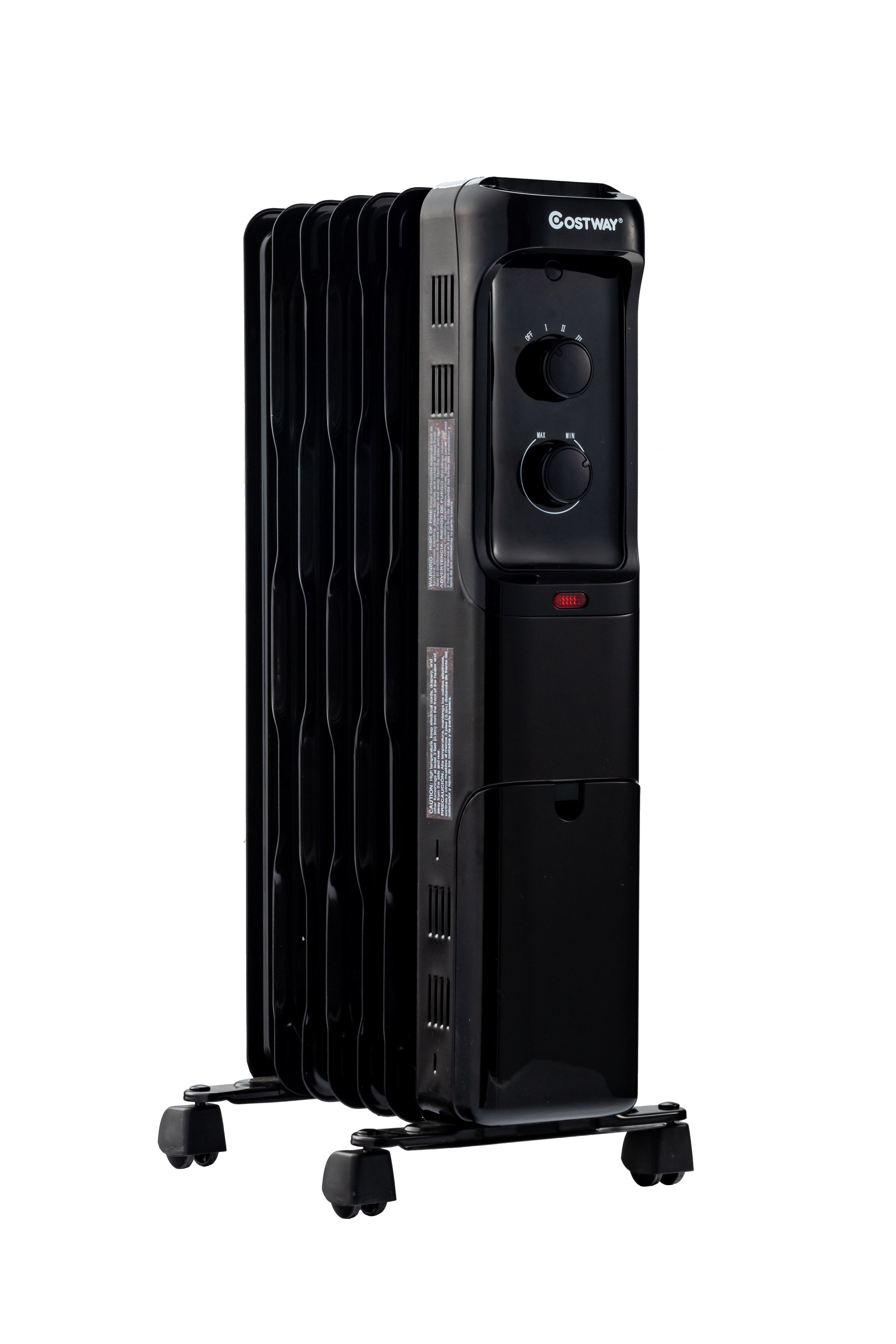 1500W Oil Filled Portable Radiator Space Heater with Adjustable Thermo ...