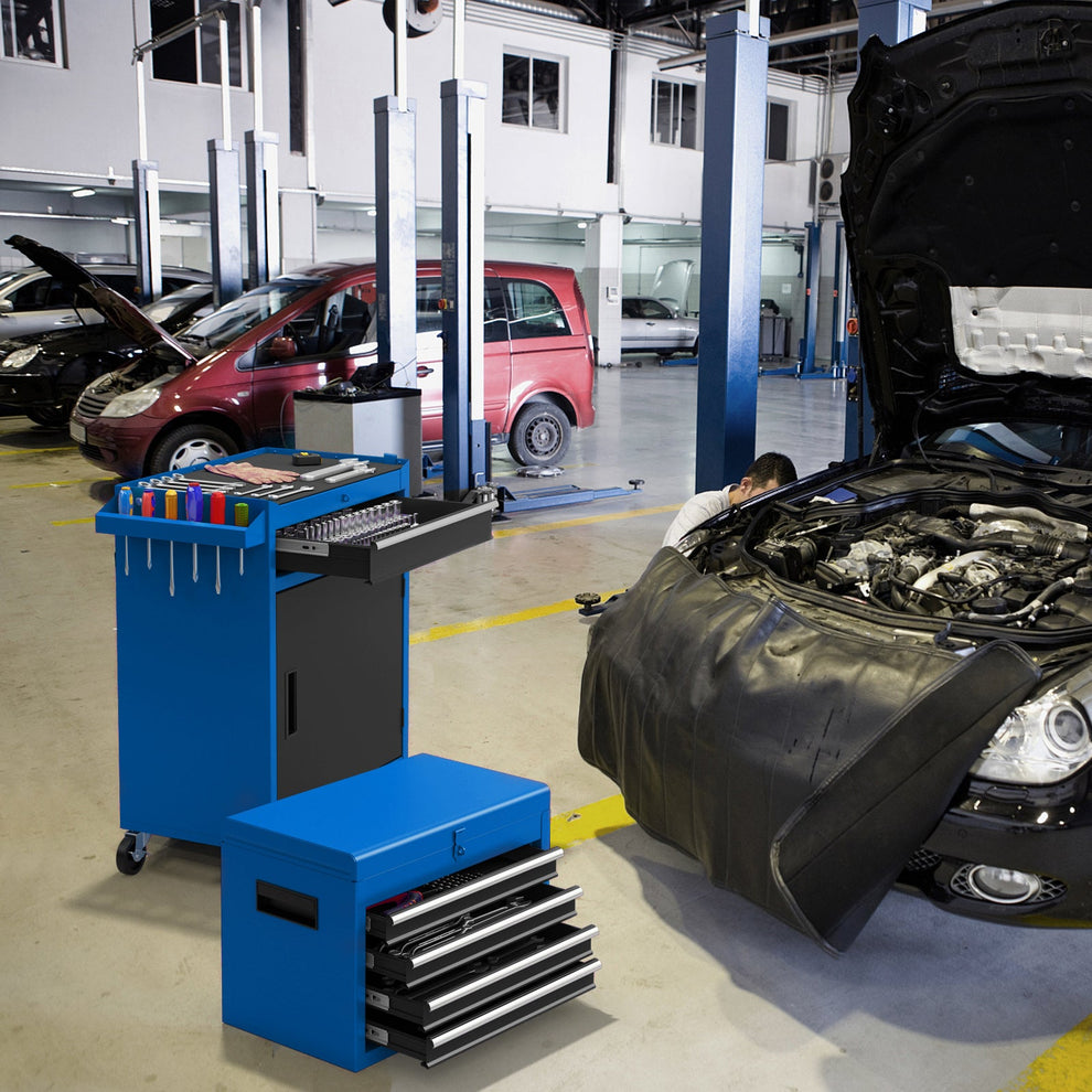 SPECIAL - 2-in-1 Rolling Tool Chest with 5 Sliding Lockable Drawers-Na ...