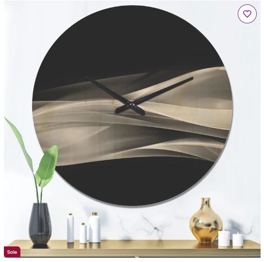 Glittering Silver Pattern - 29" Modern Wood Wall Clock (Made in Canada ...