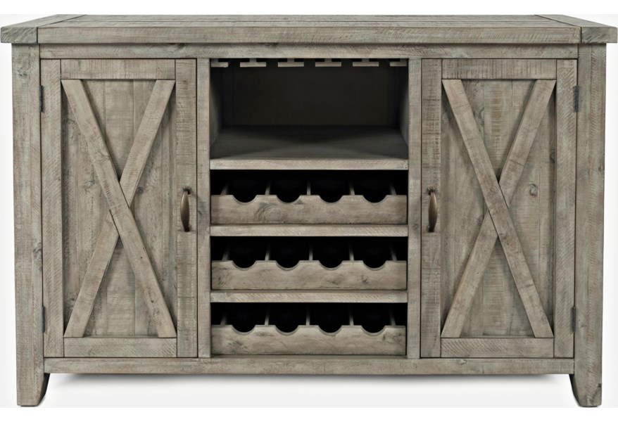 60`` Wide, Distressed Driftwood Buffet Server and Wine Bar – Wilsons ...