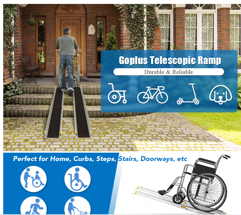 Adjustable Wheelchair Aluminum Ramp, with safety channels – Wilsons ...