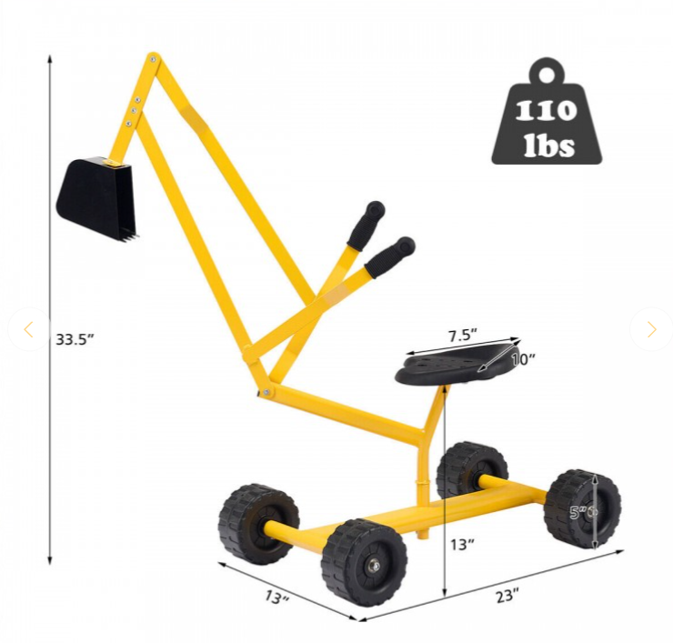 Heavy Duty Kid Ride-on Sand Digger Excavator, fully assembled – Wilsons ...