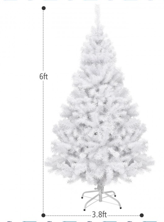 6 ft White Christmas Tree with Metal Stand – Wilsons Home Store