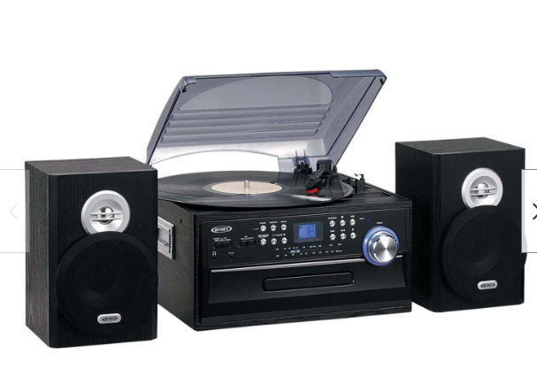 Jensen Shelf Stereo System with Turntable, CD, AM/FM Radio & Cassette ...