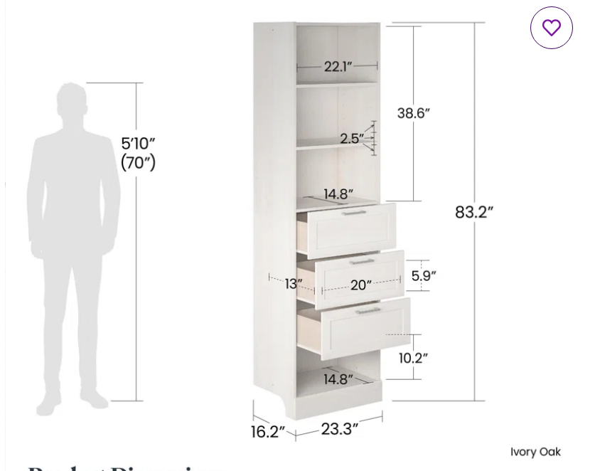 Aodren 23.31" W Closet System – Wilsons Home Store