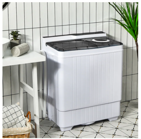 26lbs Portable Semi-automatic Washing Machine W/Built-in Drain Pump ...