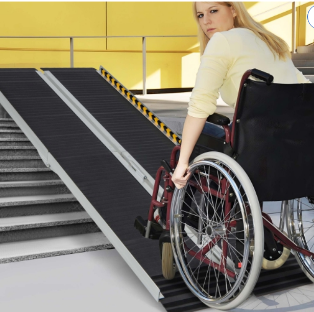 Aluminum Wheelchair Ramp 6 FT with Transition Plate & Non-slip Surface ...