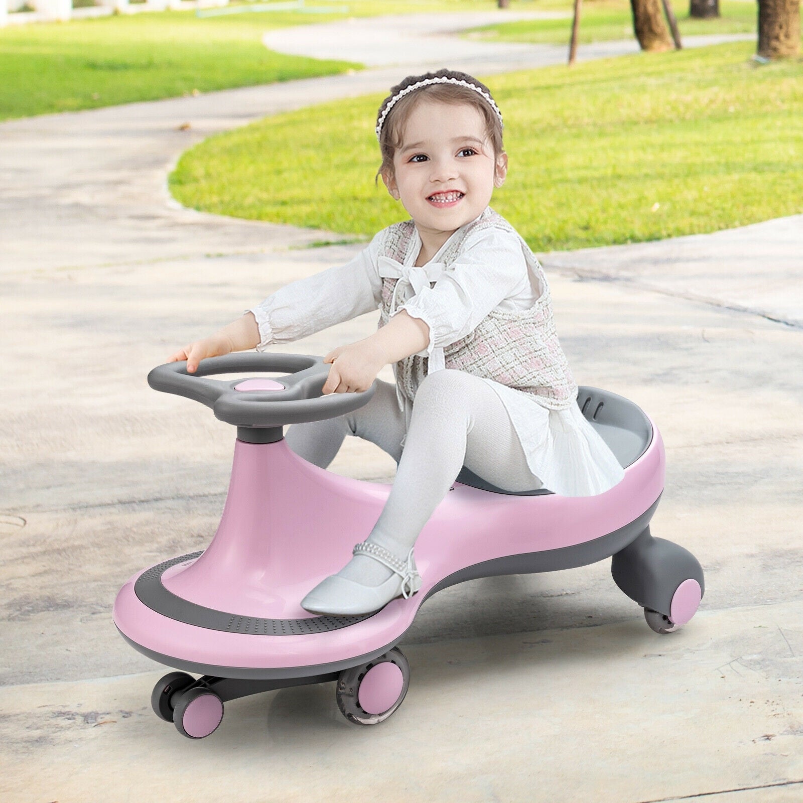 Wiggle Car Ride-on Toy with Flashing Wheels-Pink – Wilsons Home Store