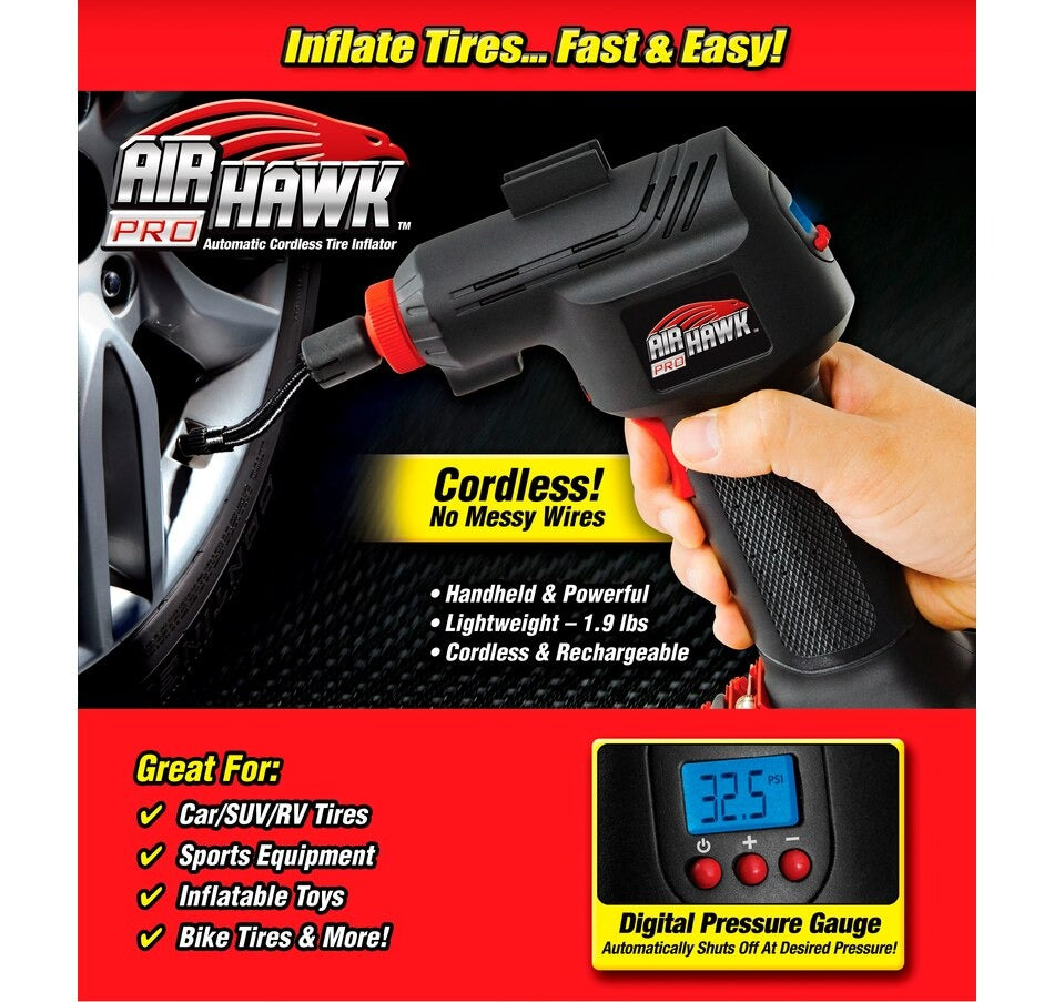 Air Hawk Pro Automatic Cordless Tire Inflater, no box, case only ...