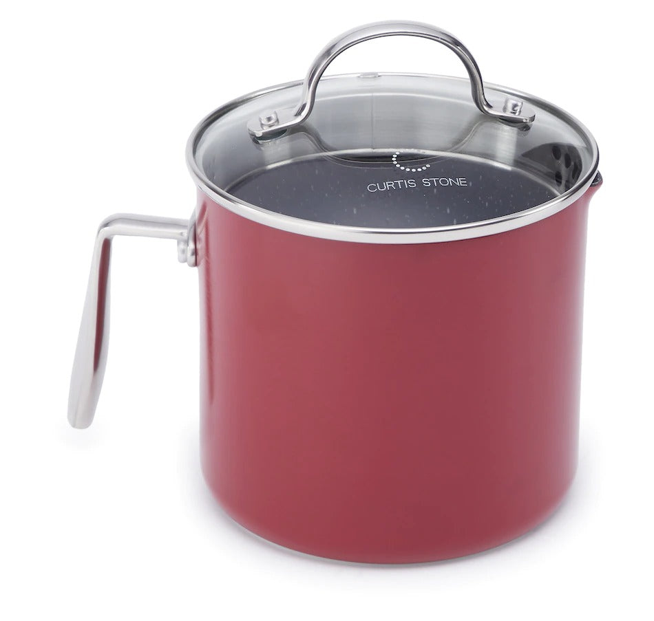 Curtis Stone Dura-Pan Non-Stick Two-Quart Jug Saucepan with Tempered G ...