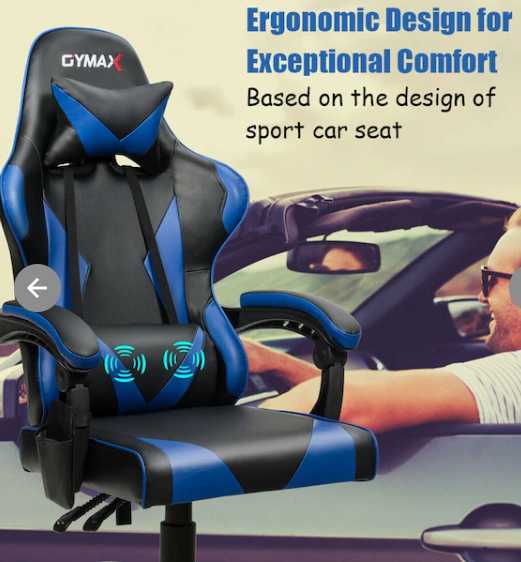 Ergonomic Adjustable Height Swivel Faux Leather Gaming Chair, assemble ...